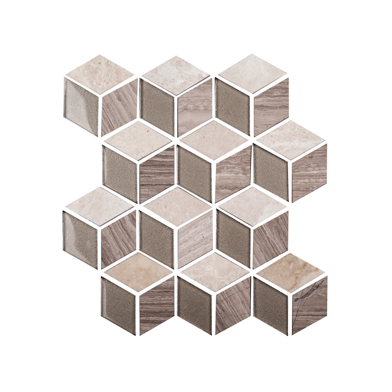 Cashmere Cube Mosaic Tile | stoneandtiledepot.com