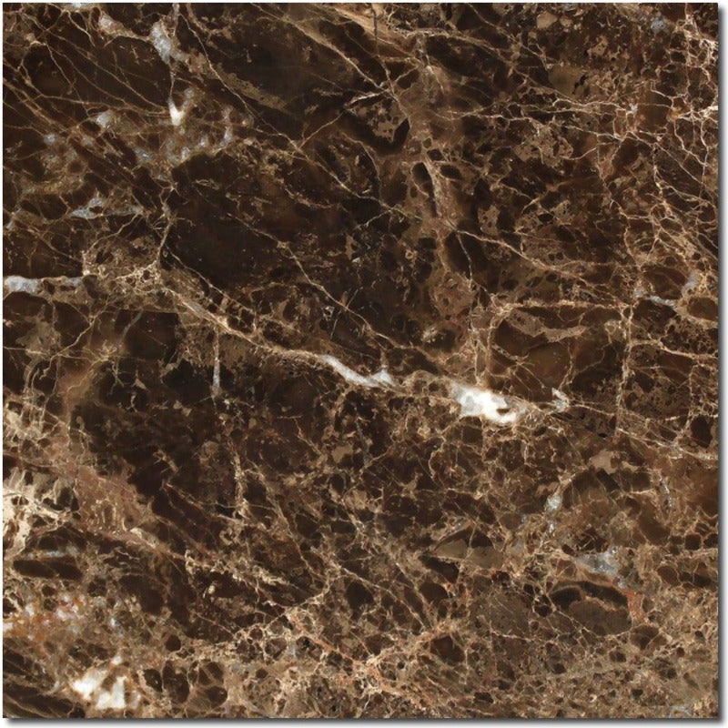 Emperador Dark Spanish Marble 12x12 Polished Tile | stoneandtiledepot.com