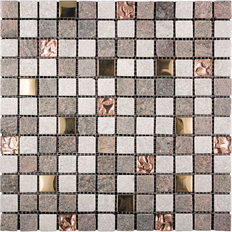 METALLICO COPPER CANYON metal Mosaic Tile | stoneandtiledepot.com