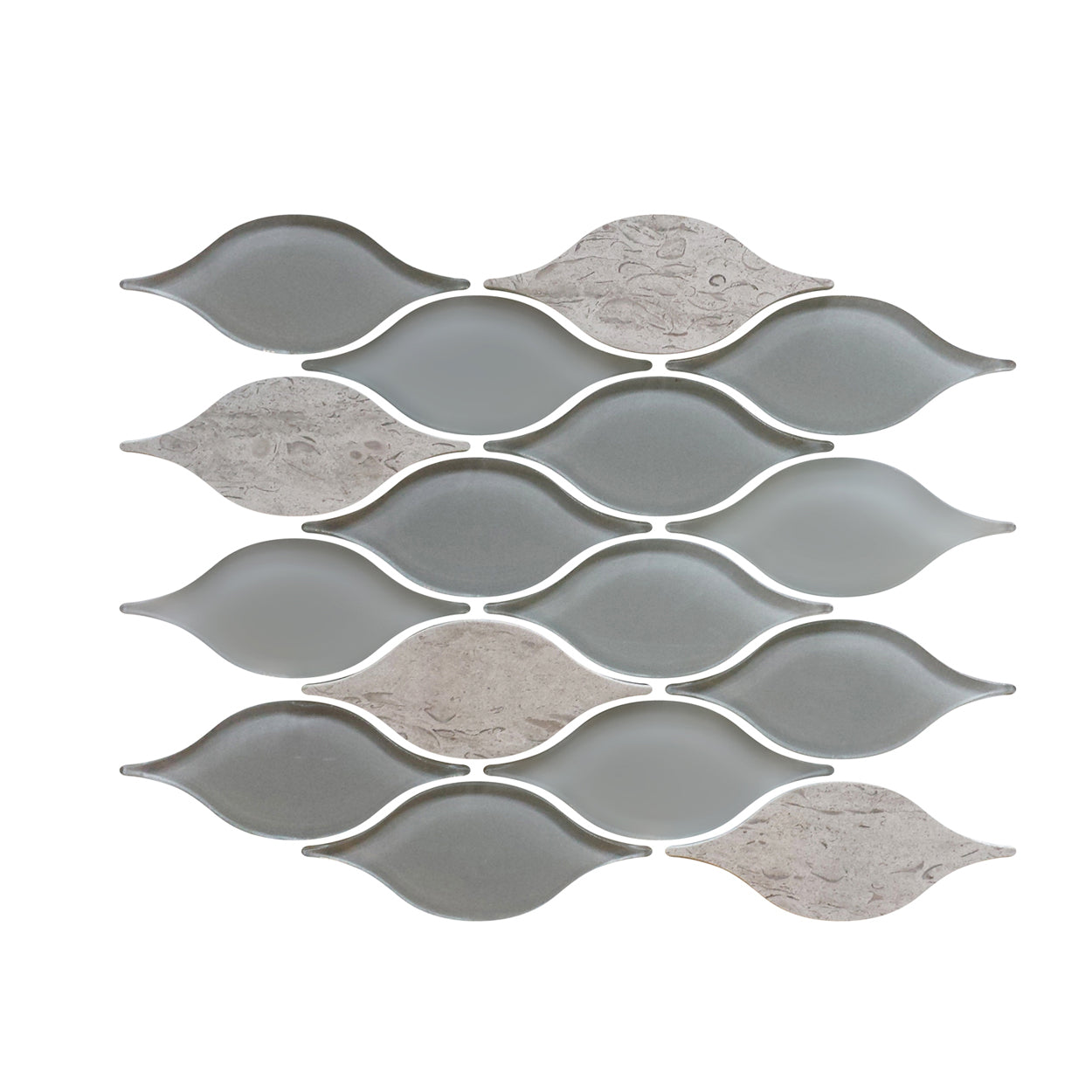 Mist Teardrop Mosaic Tile | stoneandtiledepot.com