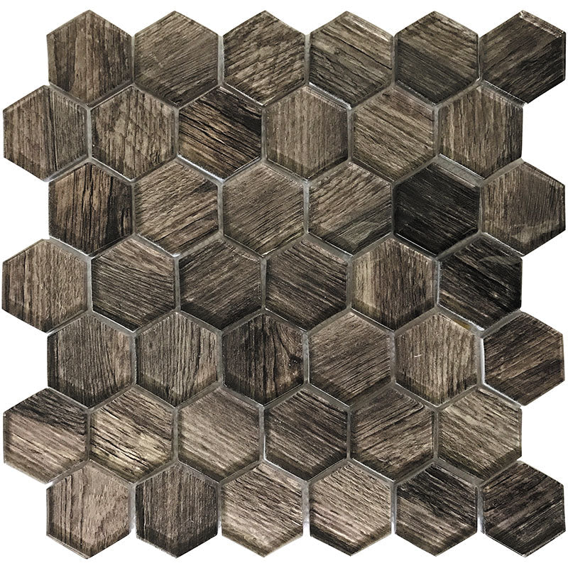 SIERRA SEQUOIA HEx Glass Mosaic Tile | stoneandtiledepot.com