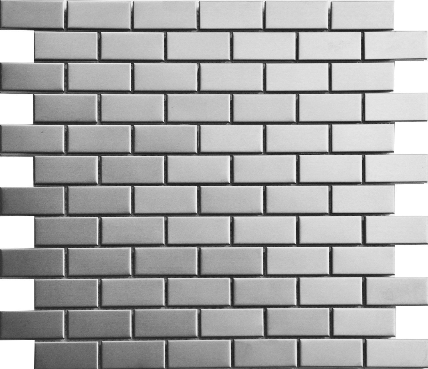 Silver Brushed Brick Porcelain Mosaic Tile | stoneandtiledepot.com